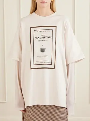 Acne Studios Edra Double Book Cover Printed Cotton-jersey T-shirt - Neutrals