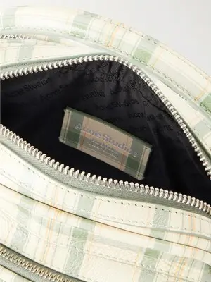 Acne Studios Camero Kit Checked Embellished Leather Shoulder Bag