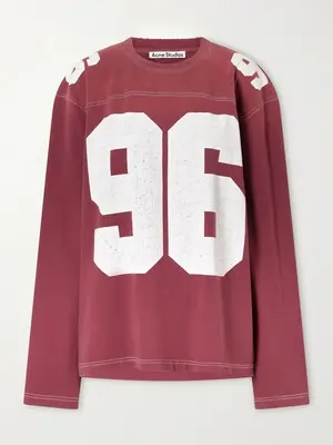 Acne Studios Exfold' Printed Cotton-jersey Sweater - Red