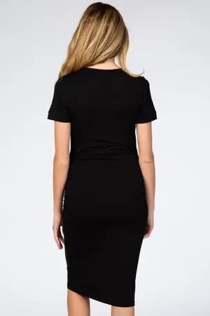 PINKBLUSH Short Sleeve Fitted Maternity Dress