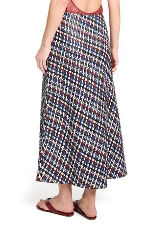 TWP Leather A-line Midi Skirt