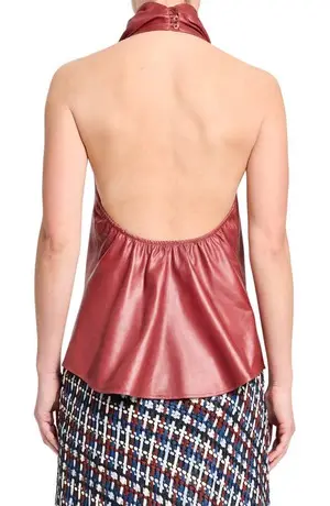 TWP Halter Leather Top