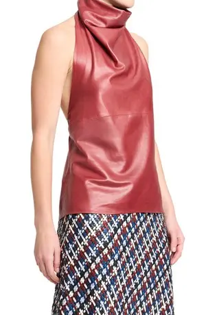 TWP Halter Leather Top