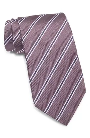 BOSS Striped Silk Neck Tie - Medium Purple
