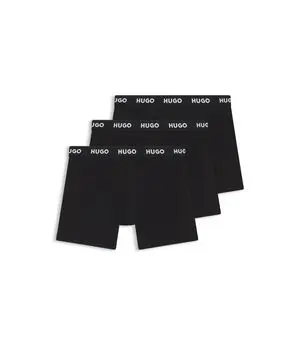Hugo Three-pack Of Boxer Briefs In Stretch Cotton - Patterned