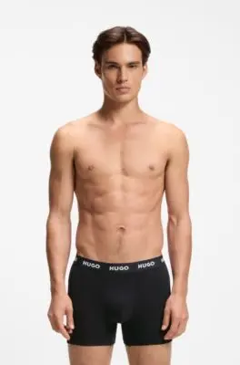 Hugo Three-pack Of Boxer Briefs In Stretch Cotton