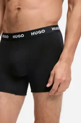 Hugo Three-pack Of Boxer Briefs In Stretch Cotton