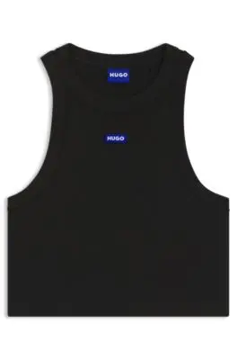 Hugo Cropped Stretch-cotton Tank Top