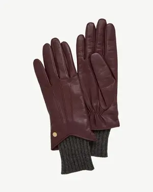 Strathberry Grange Gloves In Leather With Cashmere Blend Cuff
