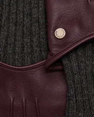 Strathberry Grange Gloves In Leather With Cashmere Blend Cuff