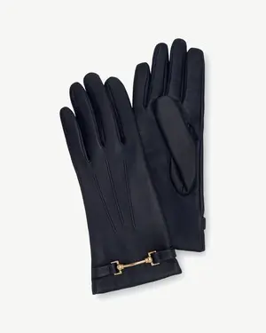 Strathberry Stockbridge Gloves With Gold Tone Detail - Blue
