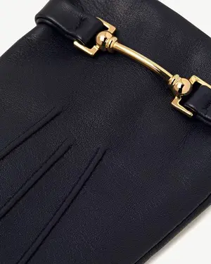 Strathberry Stockbridge Gloves With Gold Tone Detail - Blue