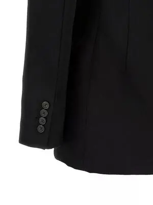Attico Feather-trim Single-breasted Blazer