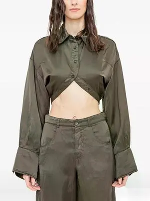 Andrea Ya'aqov Cropped Long-sleeve Shirt