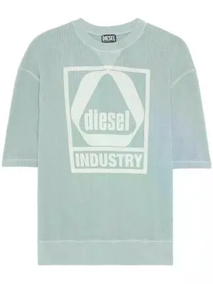 DIESEL® Logo-print Knitted T-shirt - Green
