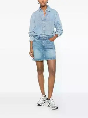 7 For All Mankind Faded Effect Long Sleeve Dress