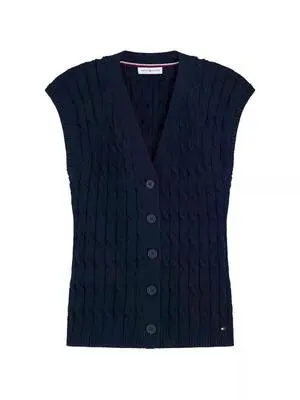 Tommy Hilfiger Sleeveless Cable-knit Cardigan