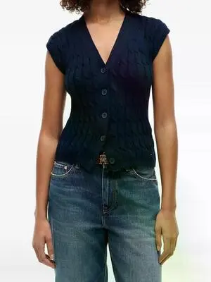 Tommy Hilfiger Sleeveless Cable-knit Cardigan