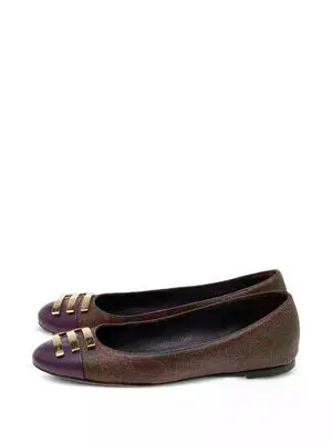 Etro Paisley-print Leather Ballet Flats - Brown