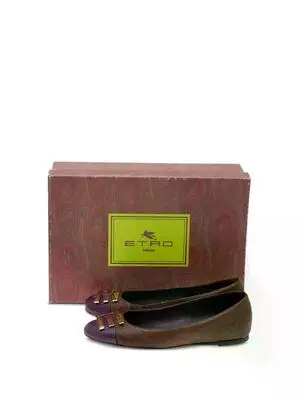 Etro Paisley-print Leather Ballet Flats