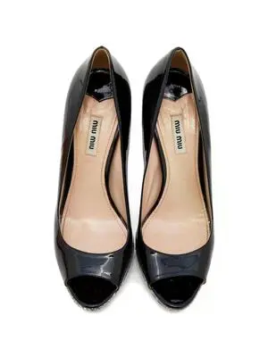 Miu Miu Glitter Peep-toe Pumps