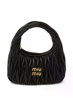 Miu Miu Wander Matelassé Nappa Leather Tote Bag - Black