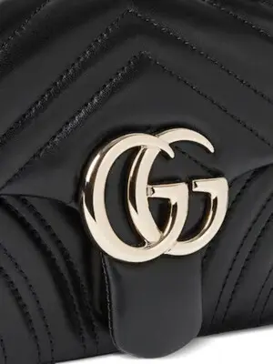 Gucci Gg Marmont Small Leather Shoulder Bag - Black