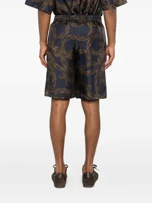 Loewe Printed Silk Wide Leg Shorts
