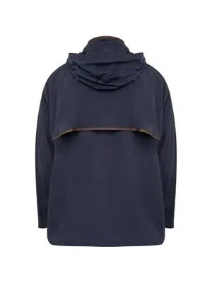 Loewe Hooded Jacket With Leather Trim - Blue
