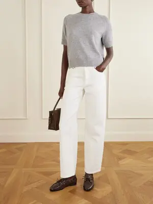 ANINE BING Jackson Logo-embellished Cashmere Sweater
