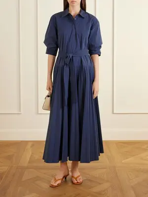 Simkhai Arlo Cotton Belted Maxi Dress - Blue