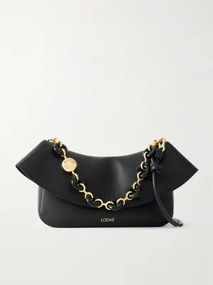 Loewe Ola Medium Embellished Leather Shoulder Bag - Black