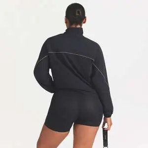 SKIMS Oversized Track Jacket - Obsidian Olive Grey