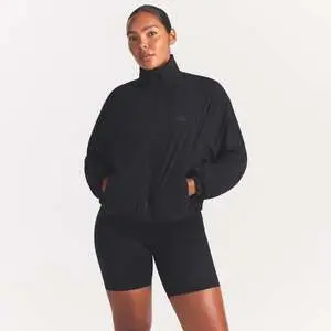 SKIMS Oversized Track Jacket - Obsidian