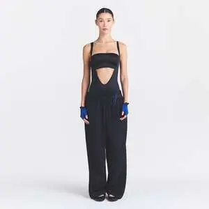 SKIMS Oversized Stretch Nylon Pants - Obsidian