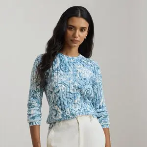 Ralph Lauren Paisley Cable-knit Cotton Sweater