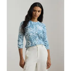 Ralph Lauren Paisley Cable-knit Cotton Sweater