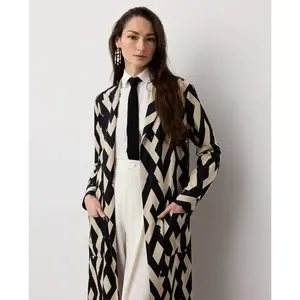 Ralph Lauren Nessa Deco-print Wool Coat