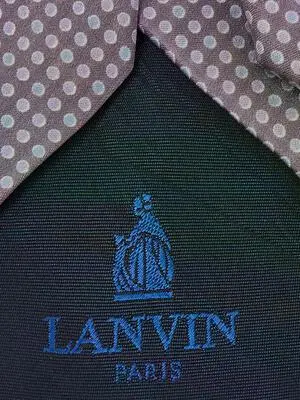 LANVIN Silk Tie With Dot Pattern