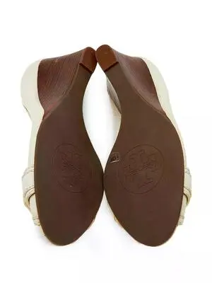Tory Burch Logo-plaque Peep-toe Pumps