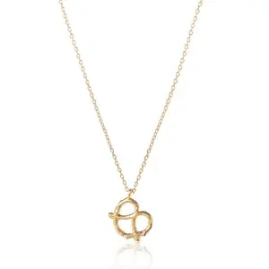 C.J.M 16k Plated Pretzel Charm Necklace - Gold