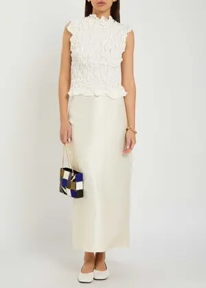HEIRLOME Sloane Gathered Silk Top