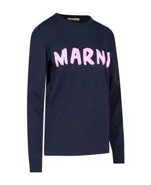 Marni Logo Print Long Sleeve T-shirt