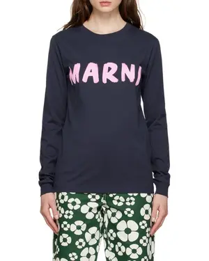 Marni Logo Print Long Sleeve T-shirt