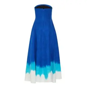 Gabriela Hearst Alessia Strapless Dip-dye Maxi Dress - Blue