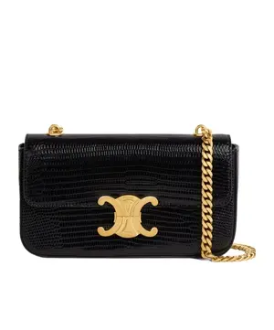 Celine Triomphe Chain Shoulder Bag In Lizard