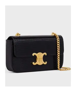 Celine Triomphe Chain Shoulder Bag In Lizard