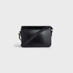 Celine Teen Triomphe Bag In Lizard - Black