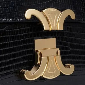 Celine Teen Triomphe Bag In Lizard - Black