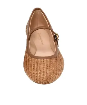 GIANVITO ROSSI Carla Buckle-strap Ballerina Flats - Brown